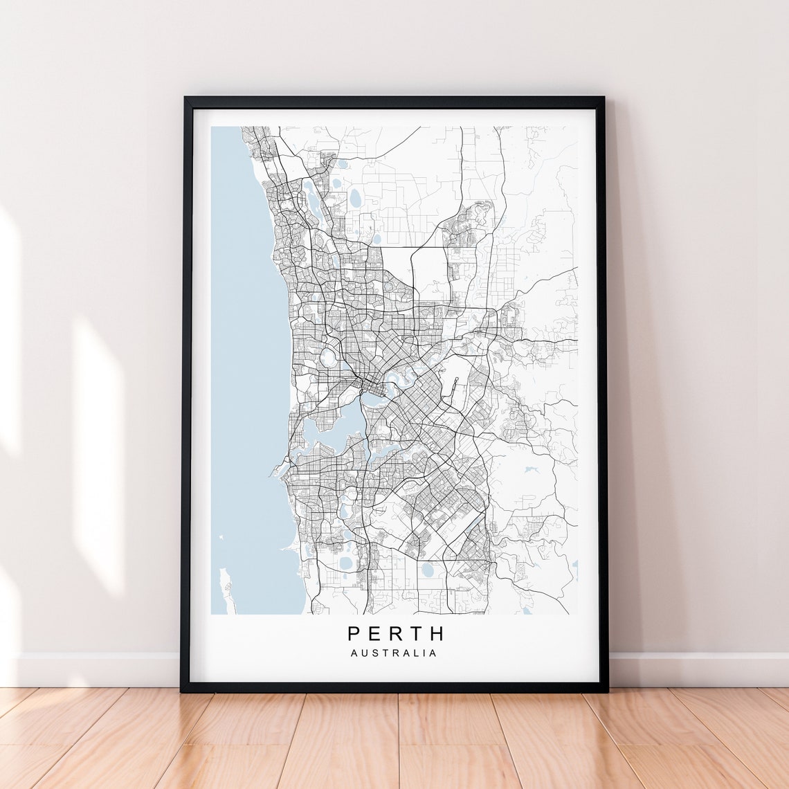 Perth City Map Australia City Town Map Print Minimalist Perth Capital ...
