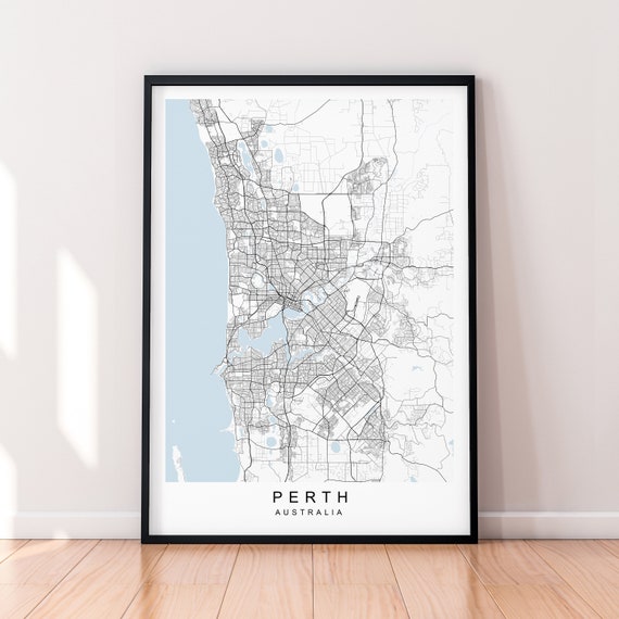 Perth City Map Australia City Town Map Print Minimalist Perth - Etsy