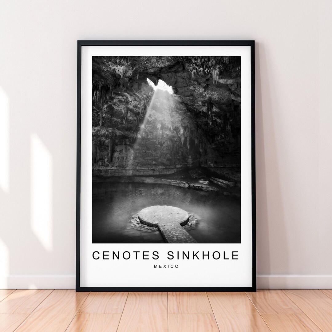 Cenotes Sinkhole Mexico Print Travel Poster Minimalist Home Travel ...