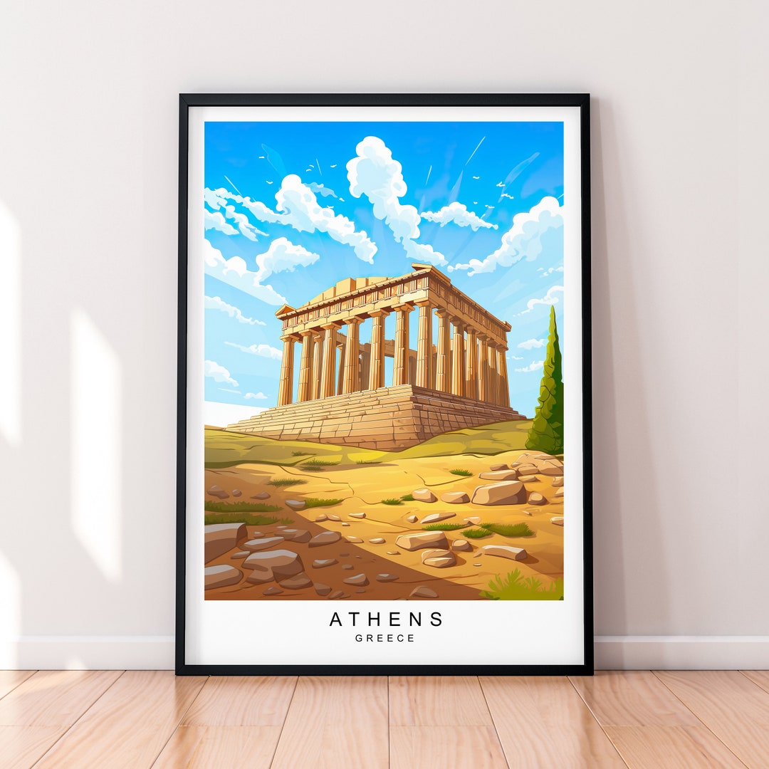 Athens Illustration Print Athens Parthenon Poster Gift Unframed Print ...