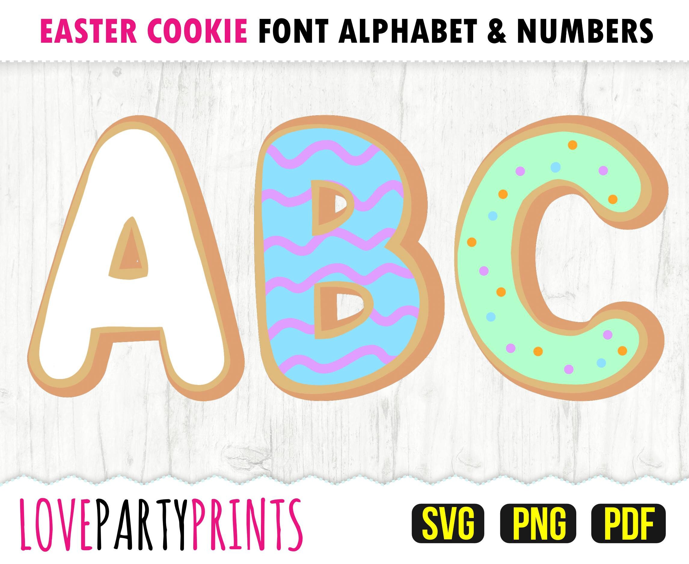 EASTER COOKIE FONT Svg, Png and Pdf Files, 300dpi High Quality ...