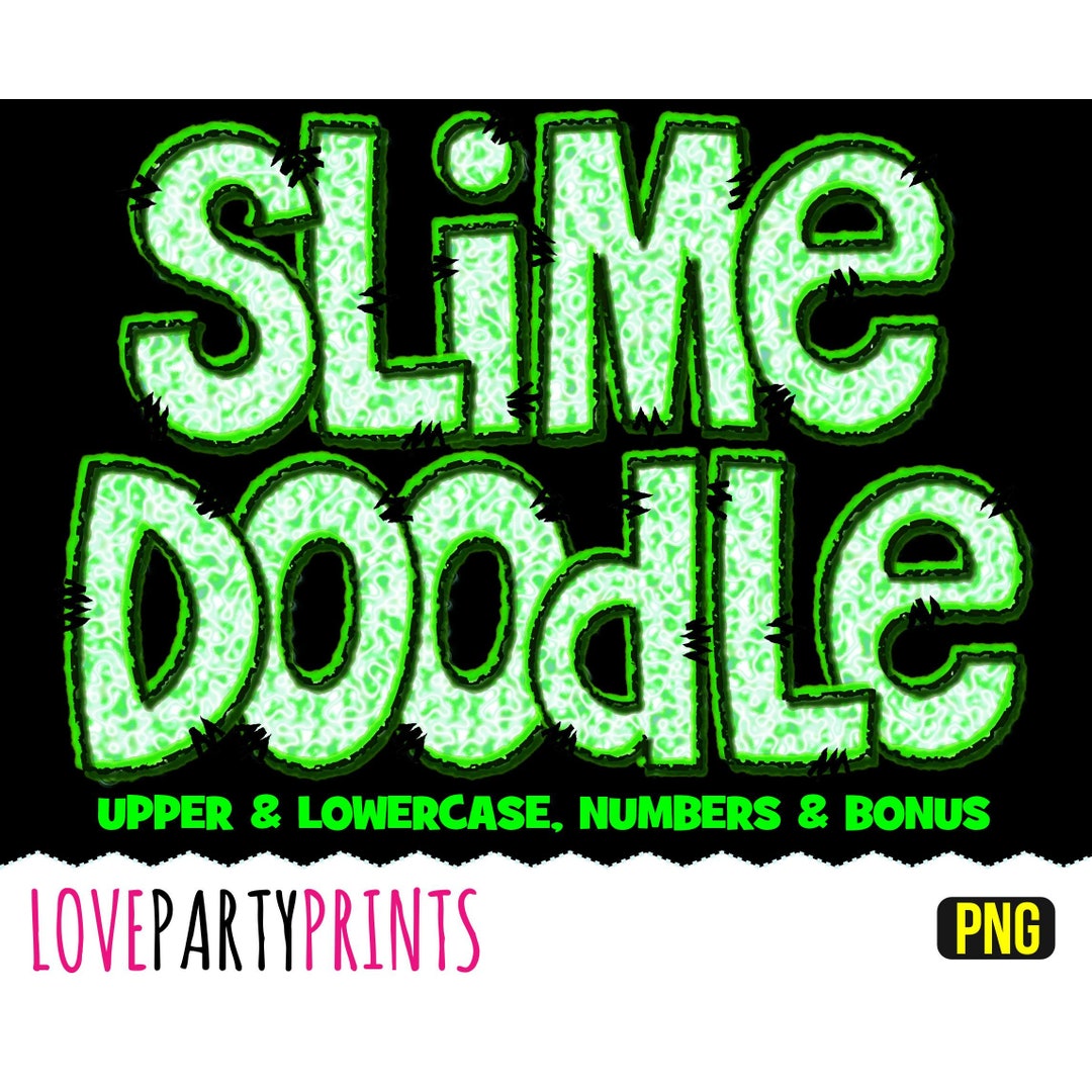 Slime Doodle Letters Numbers, Uppercase & Lowercase Alphabet, Glowing ...