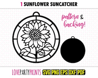 Sunflower Sun Catcher SVG File - Etsy