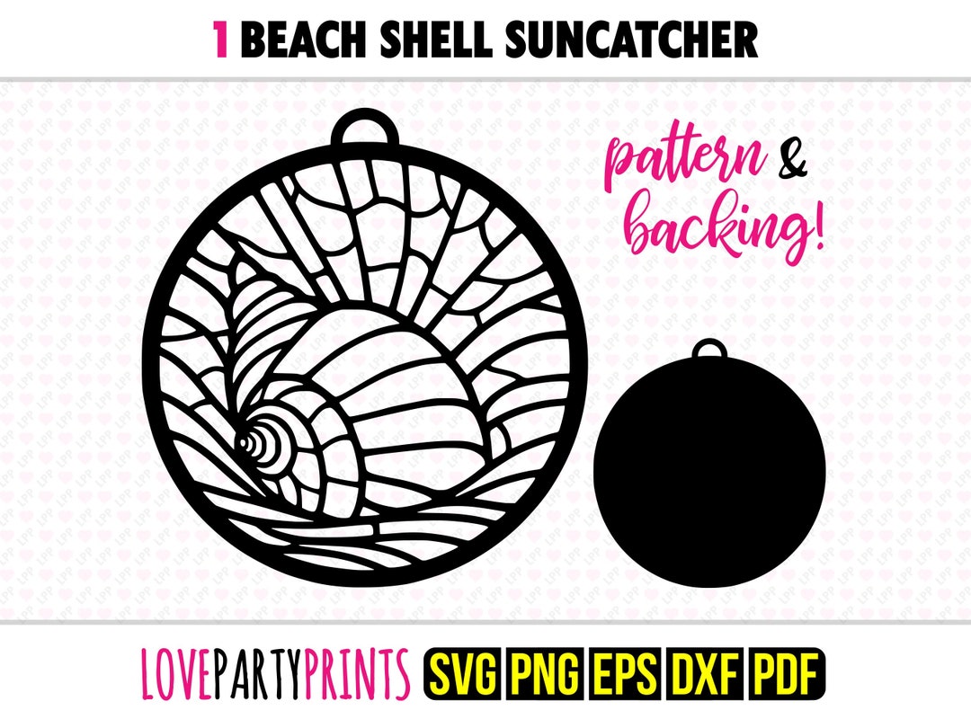 Beach Shell Suncatcher SVG, DXF, PNG, Pdf, Eps, Ocean Hanging Ornament ...