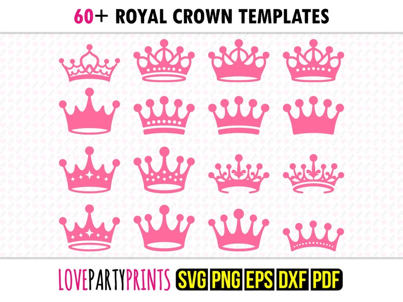 Royal Crown SVG, DXF, PNG, Pdf, Eps, Princess Tiara, Queen Crowns ...