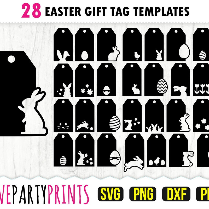 Bunny Tag Svg - Etsy