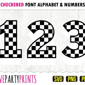 RACING CHECKERED ALPHABET and Numbers Svg, Png and Pdf Files, 300dpi ...