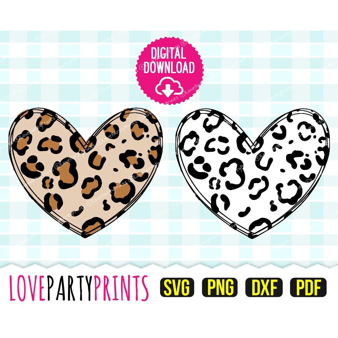 Leopard Heart Svg, DXF, PNG, PDF, Love Heart Svg, Heart Svg, Love Svg ...