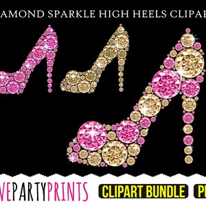 Diamond Heels Clipart PNG Files Rhinestone Heels Clipart - Etsy
