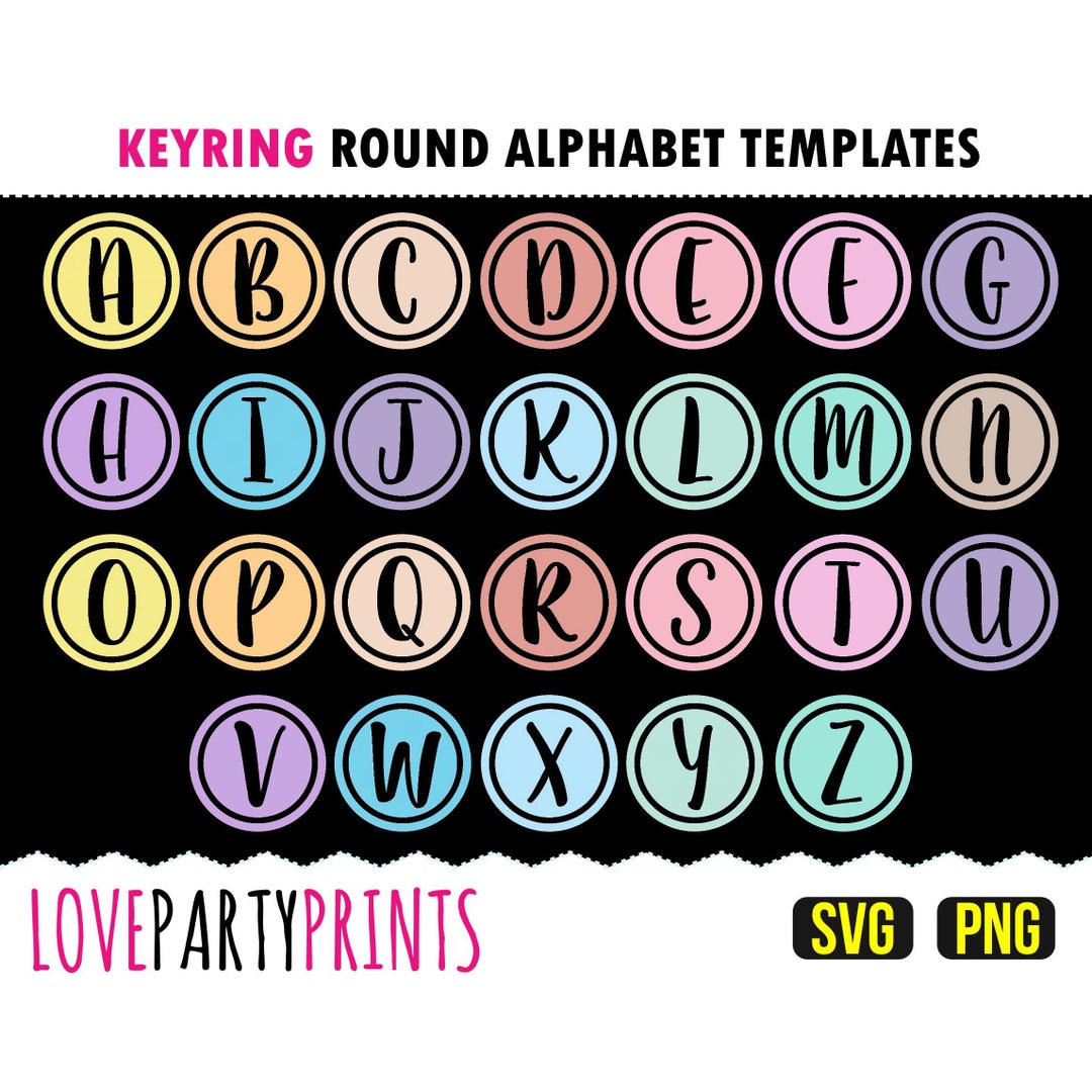 Keychain Alphabet SVG PNG, Keyring Monogram Svg, Key Fob Monogram Svg ...