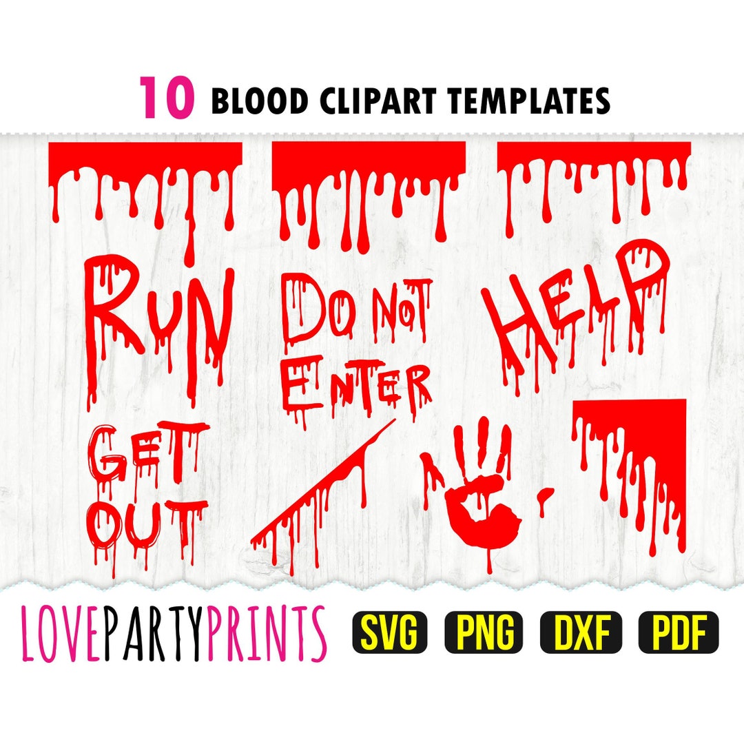 Blood Bundle SVG, DXF, PNG, Pdf, Halloween Blood Svg, Bloody Hand Svg ...