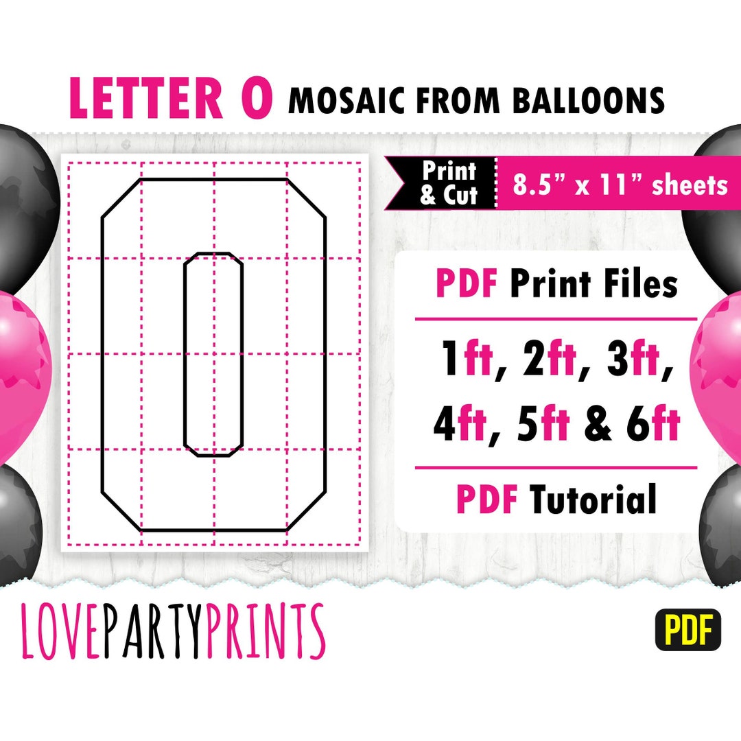 Square Letter O Mosaic From Balloons Mosaic Template 1ft - Etsy