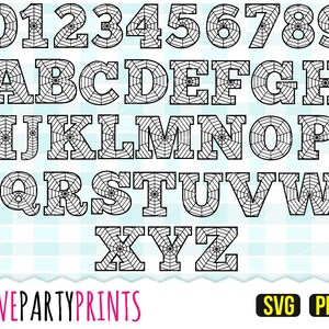 SPIDER WEB Alphabet and Numbers SVG and Png, Halloween Banner, Birthday ...