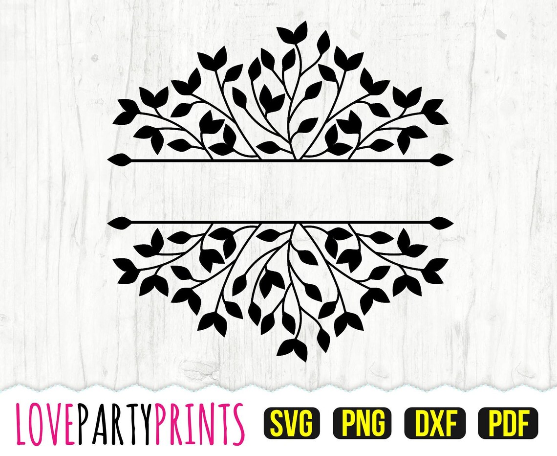 Flower Border SVG Leaf Border Svg Split Frame Svg Split | Etsy