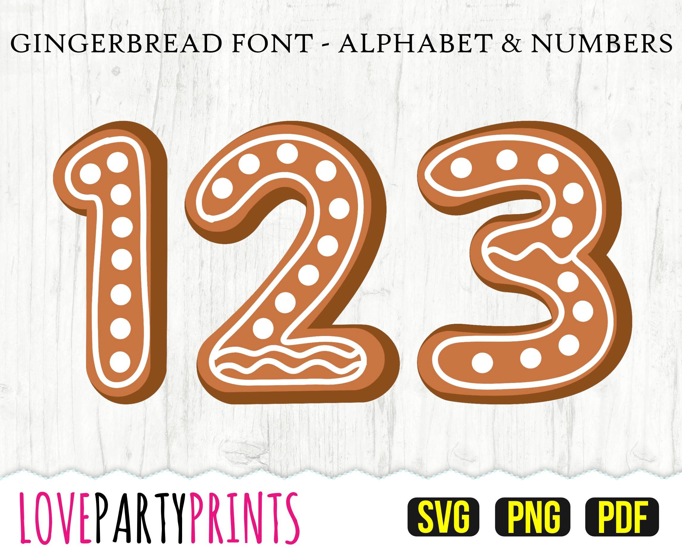 GINGERBREAD FONT SVG Png and Pdf files 300dpi High Quality | Etsy