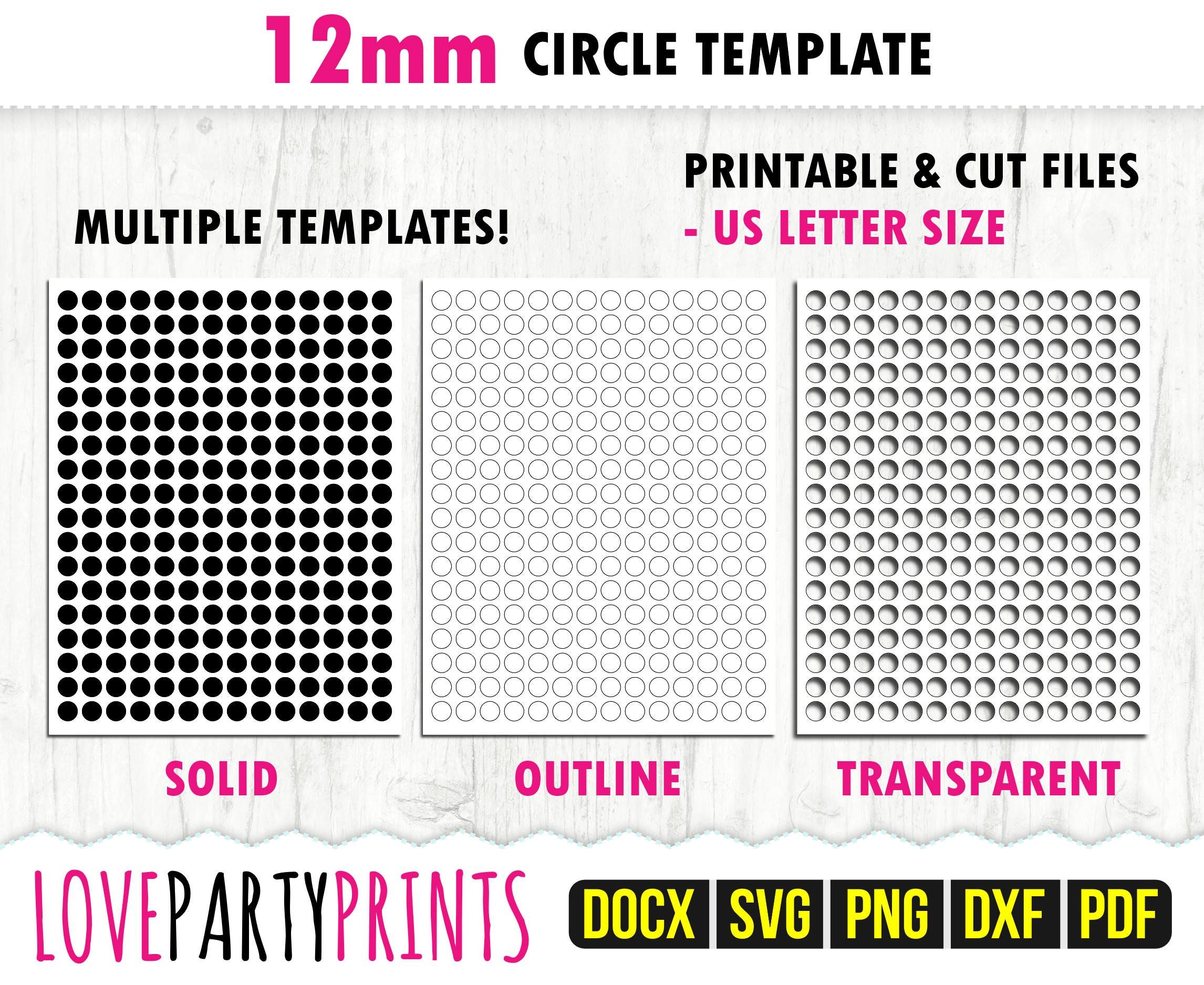 12mm Circle Template SVG PDF Png Dxf Blank Circle - Etsy Canada