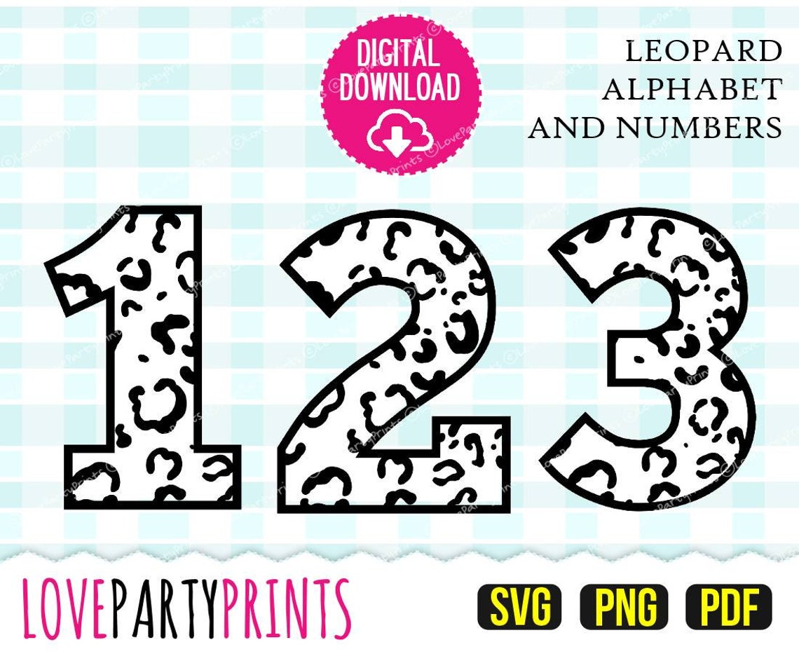 LEOPARD LETTERS and Numbers SVG Png and Pdf Files 300dpi - Etsy
