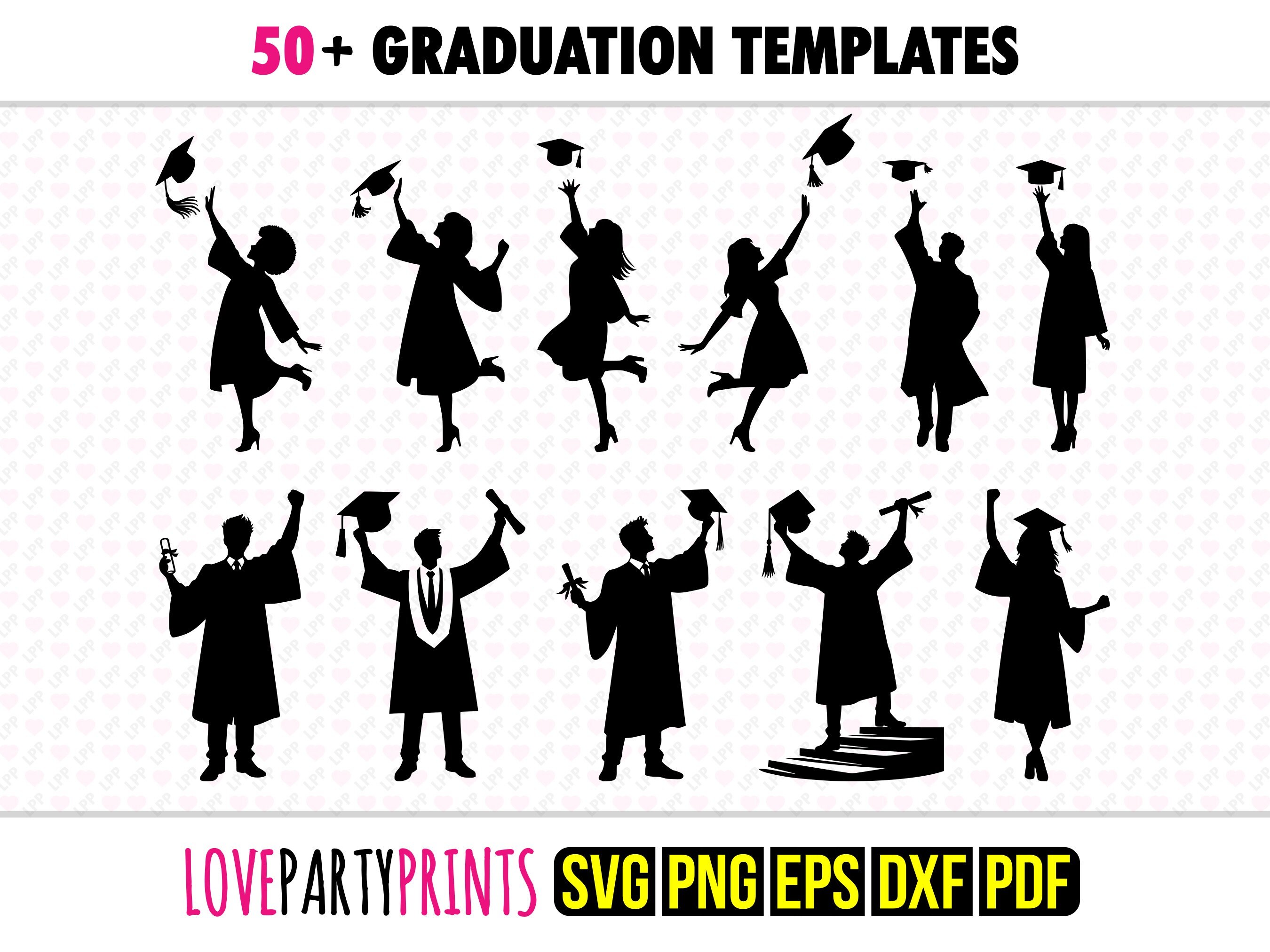 Graduation SVG Bundle, Png, Eps, Dxf, Pdf, 50+ SVG Cut Files, Laser Cut ...