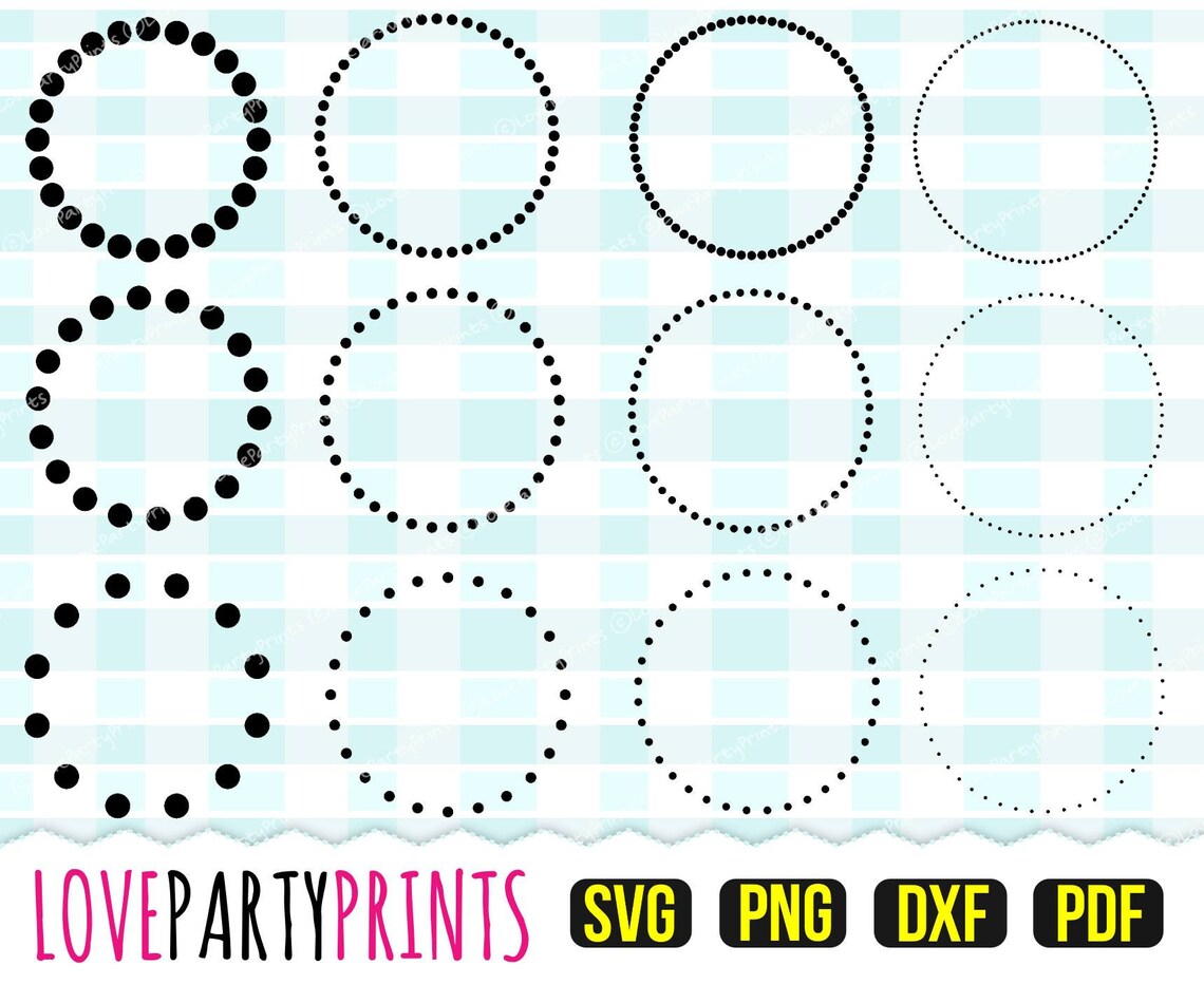 Dotted Circles SVG DXF PNG Pdf Circle Monogram Frames | Etsy