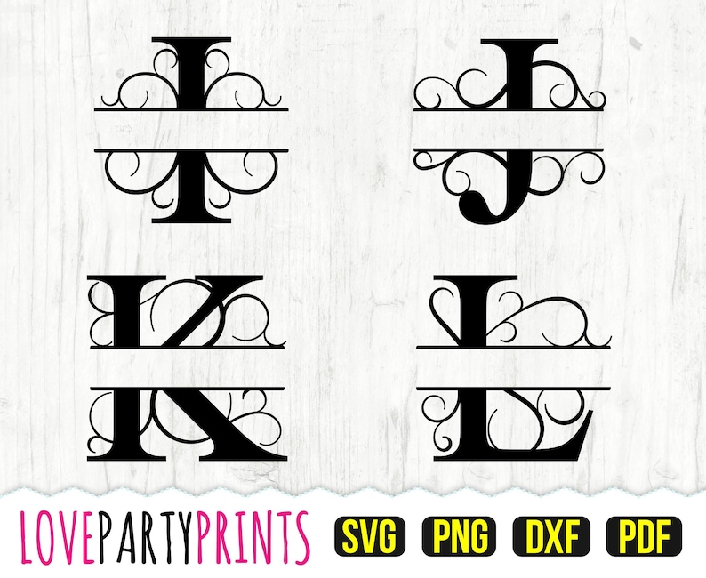 Split Monogram Alphabet Svg PNG DXF PDF Full Alphabet - Etsy