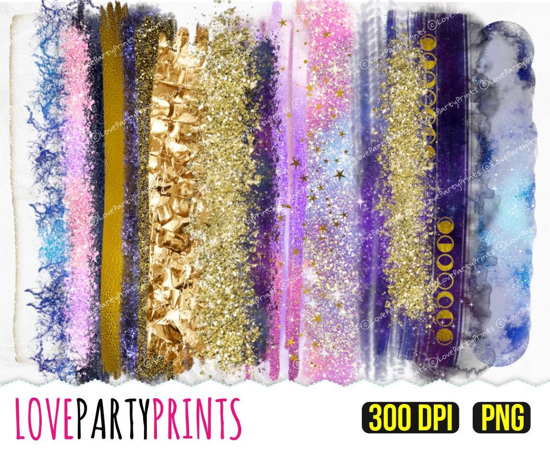 Galaxy Brush Strokes Clipart, PNG Format 300dpi, Space Brush Stroked ...