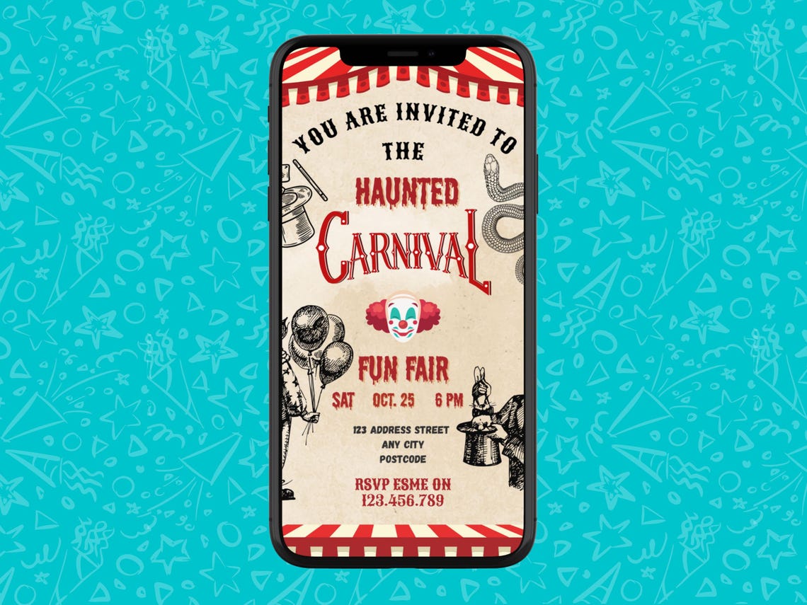 Halloween Carnival Invitation | Fun Fair Party Invite | Editable Canva ...