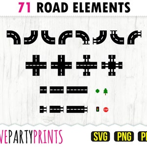 Road Templates SVG PNG PDF, Race Track Elements, Road Blocks, Curved ...