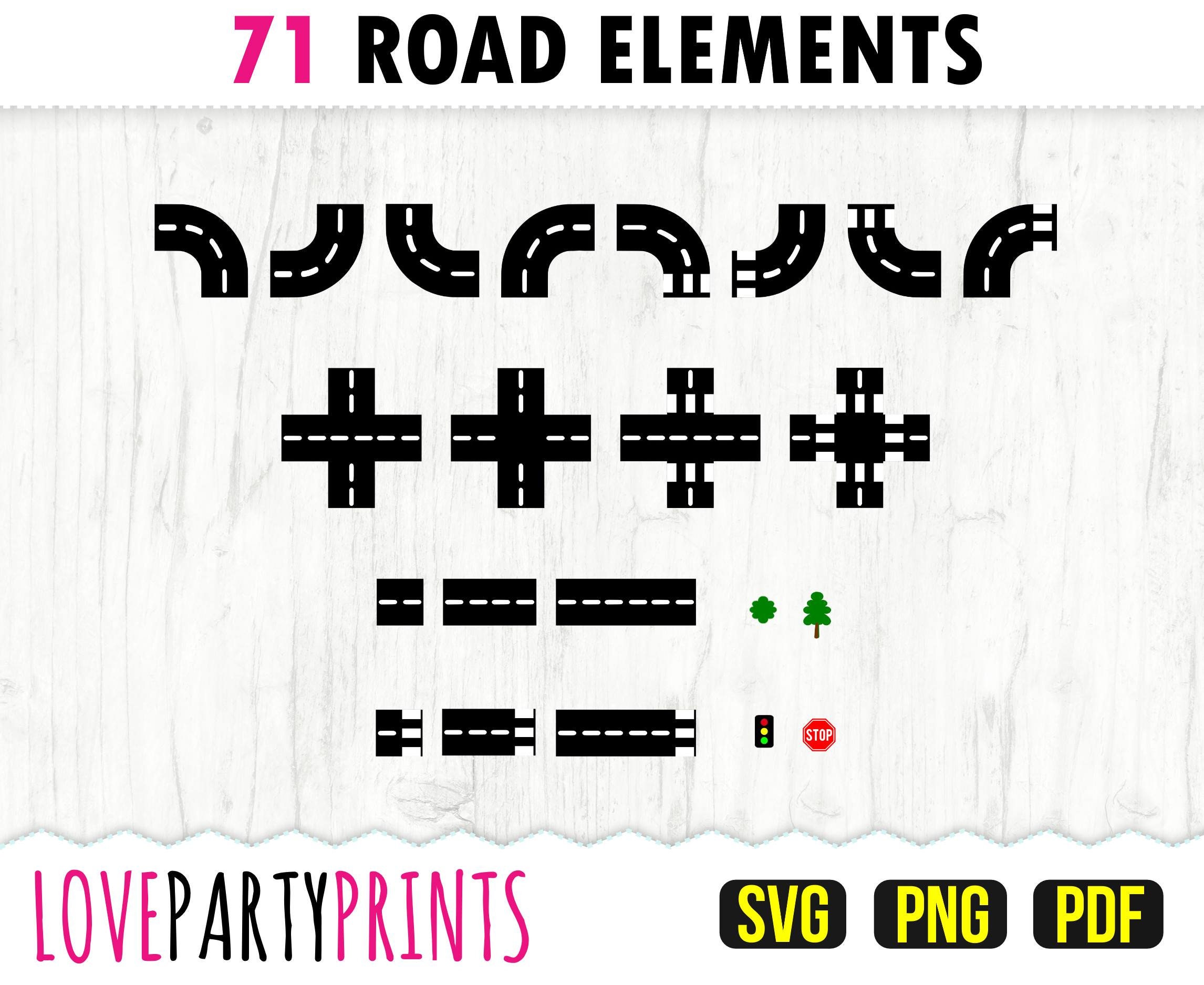 Road Templates SVG PNG PDF, Race Track Elements, Road Blocks, Curved ...