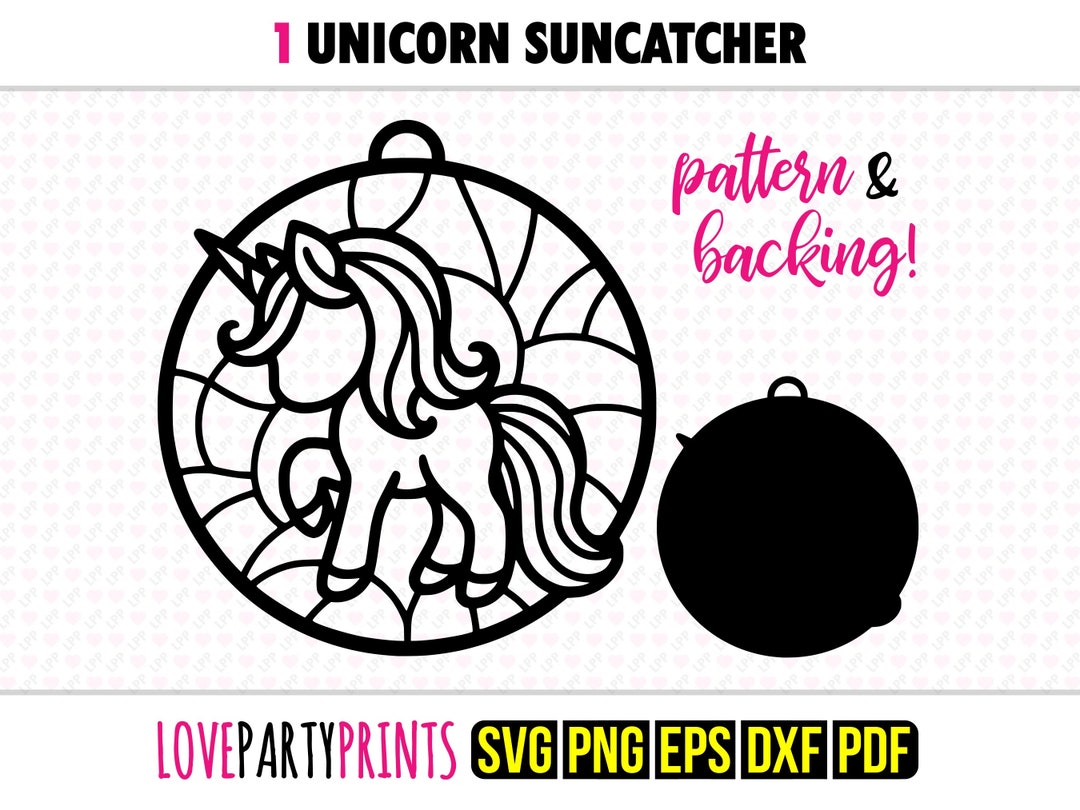 Unicorn Suncatcher SVG, Dxf, Png, Pdf, Eps, Window Ornament Sun Catcher ...
