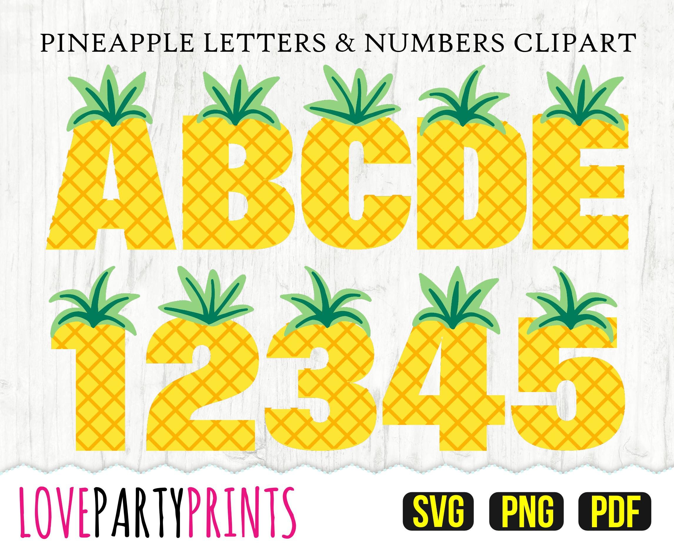 PINEAPPLE FONT SVG Png and Pdf Files 300dpi High Quality | Etsy