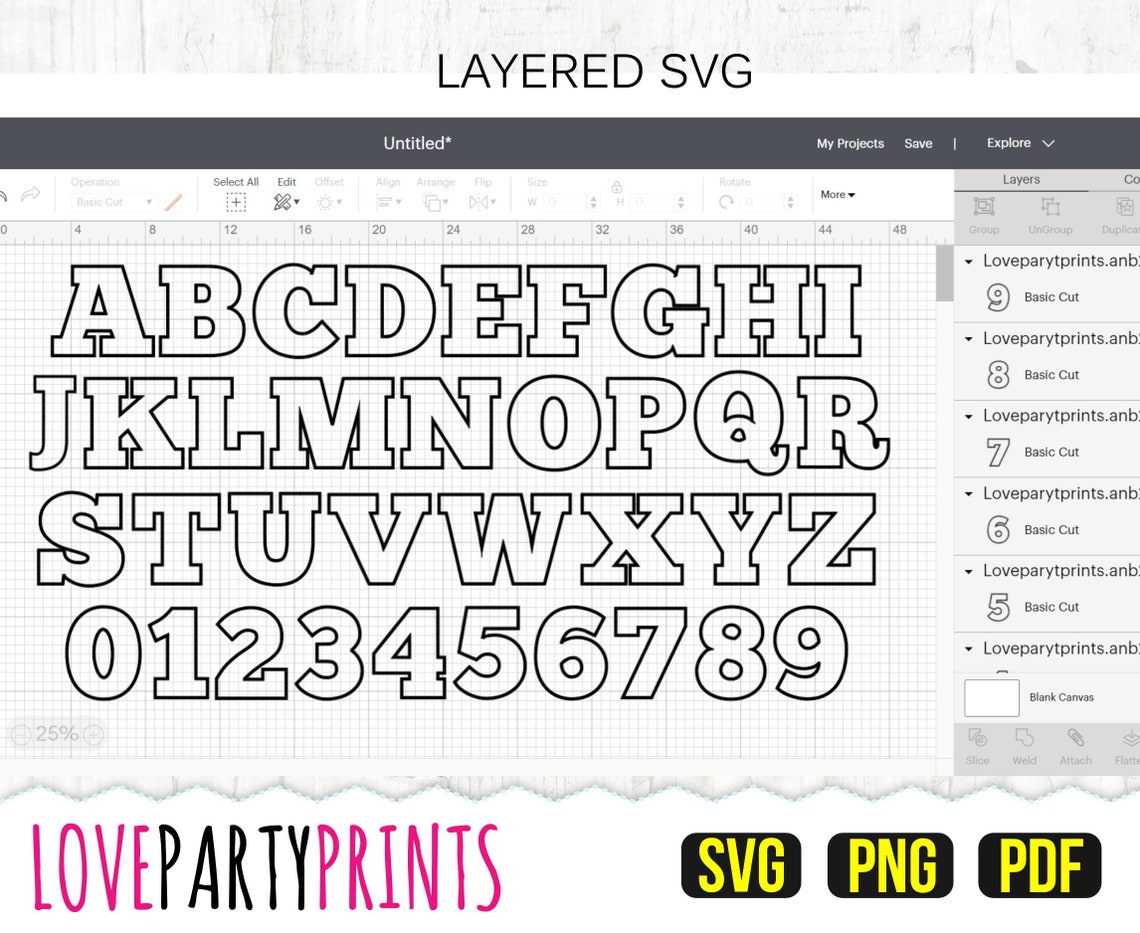 OUTLINE LETTERS and Numbers SVG Png and Pdf Files 300dpi | Etsy UK