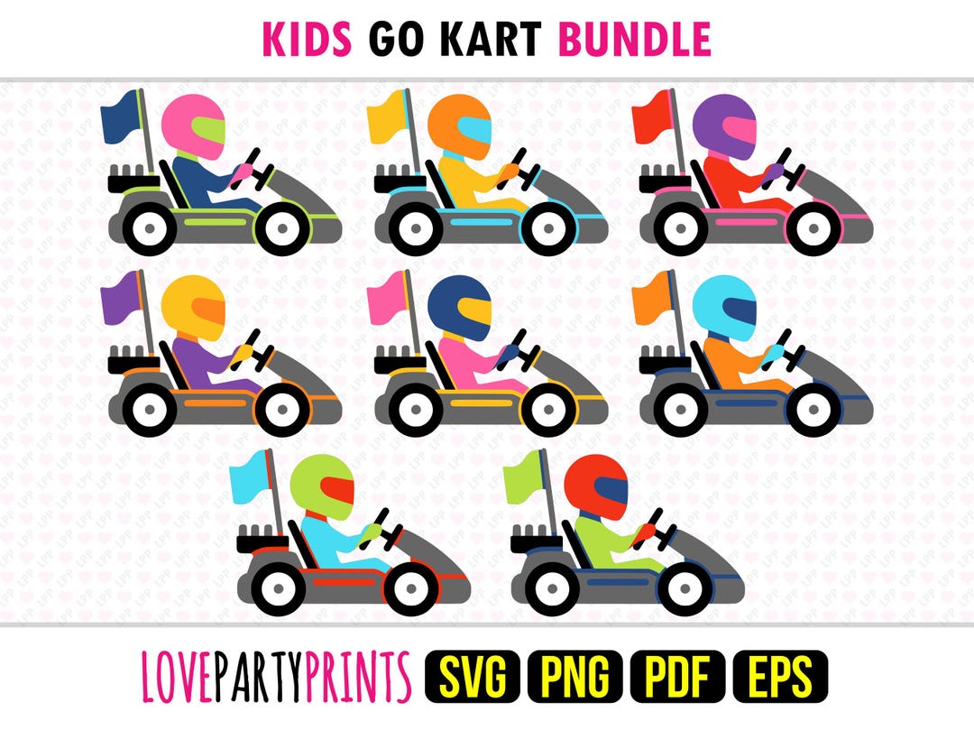Kids Go Kart Cliaprt SVG, PNG, EPS, Pdf, Layered Vector Machine Laser ...