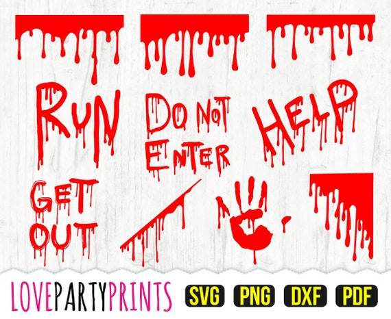 Blood Bundle SVG DXF PNG Pdf Halloween Blood Svg Bloody | Etsy