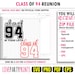 Reunion Class 94 SVG Png Pdf Eps, Class of 1994, 90s Graduate Senior ...