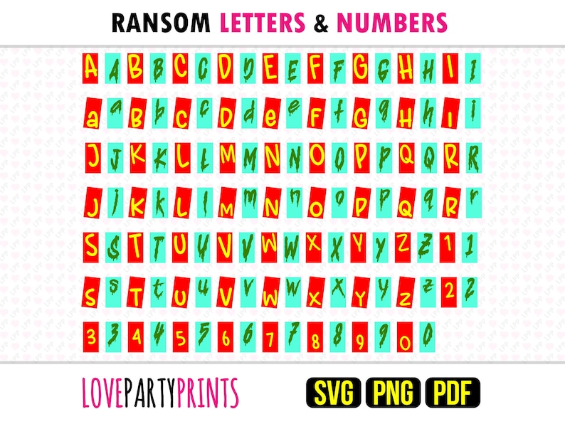 Ransom Letters Numbers Font SVG PNG Pdf, 14 Magazine Fonts BUNDLE, 868 ...