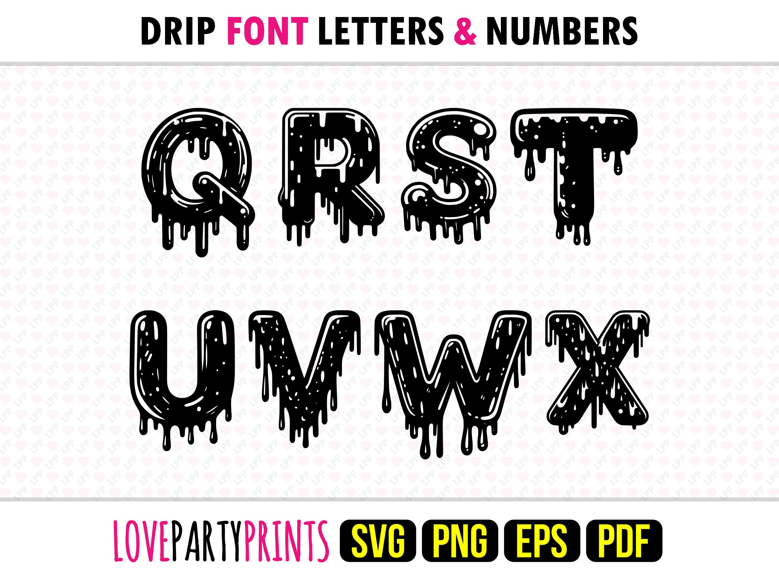 Drip Font Halloween Dripping Blood Horror Slime Letters & Numbers ...