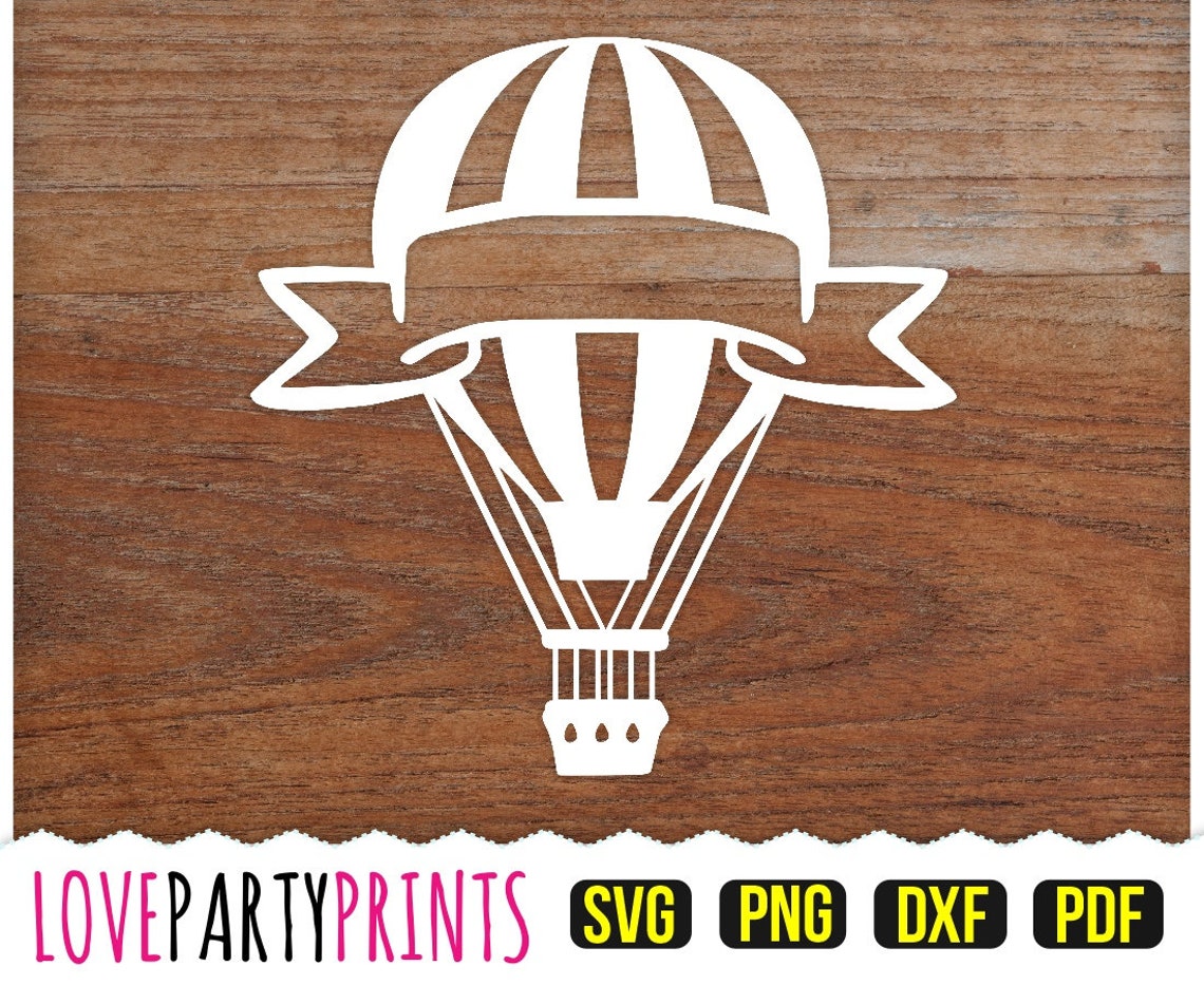 Hot Air Balloon Banner Template PDF and PNG Clip Art With Svg - Etsy