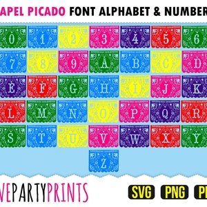 Papel Picado Font SVG, Png and Pdf Files, 300dpi High Quality ...