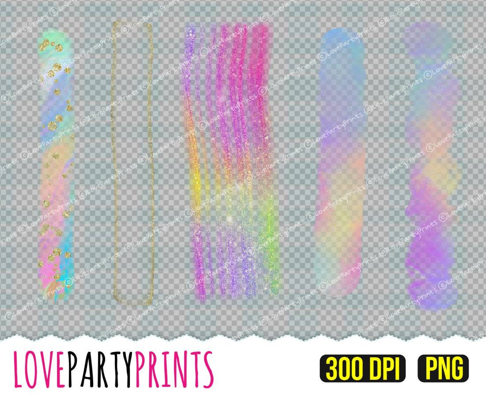 Rainbow Brush Strokes Clipart, PNG Format 300dpi, Rainbow Glitter ...
