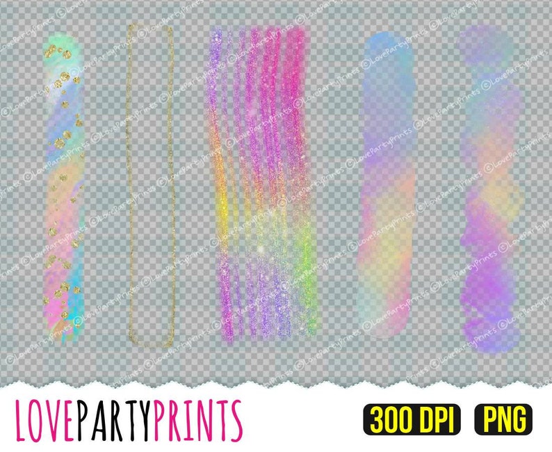 Rainbow Brush Strokes Clipart PNG Format 300dpi Rainbow - Etsy