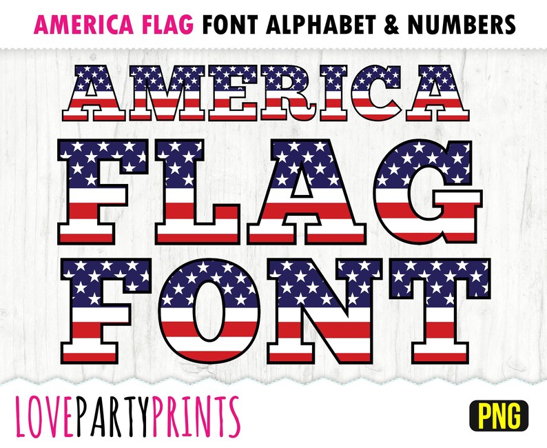AMERICAN FLAG Alphabet and Numbers PNG Usa Alphabet Png Usa - Etsy