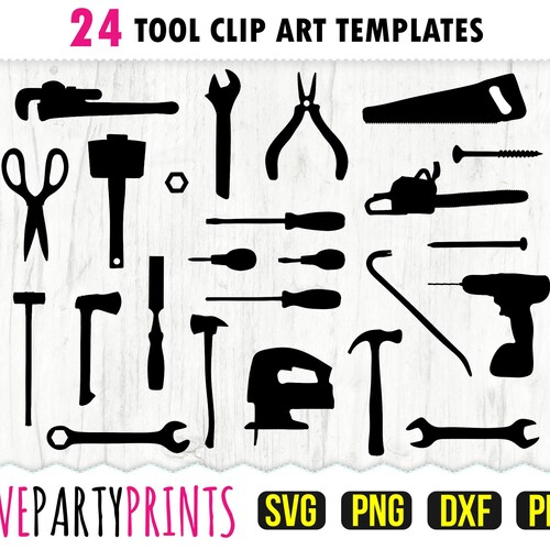 Tools Silhouette Clipart SVG Cut File Hammer Screwdriver - Etsy
