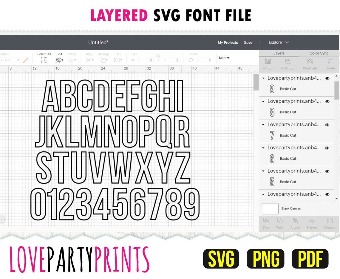 SKINNY Outline Letters and Numbers SVG Png and Pdf Files - Etsy