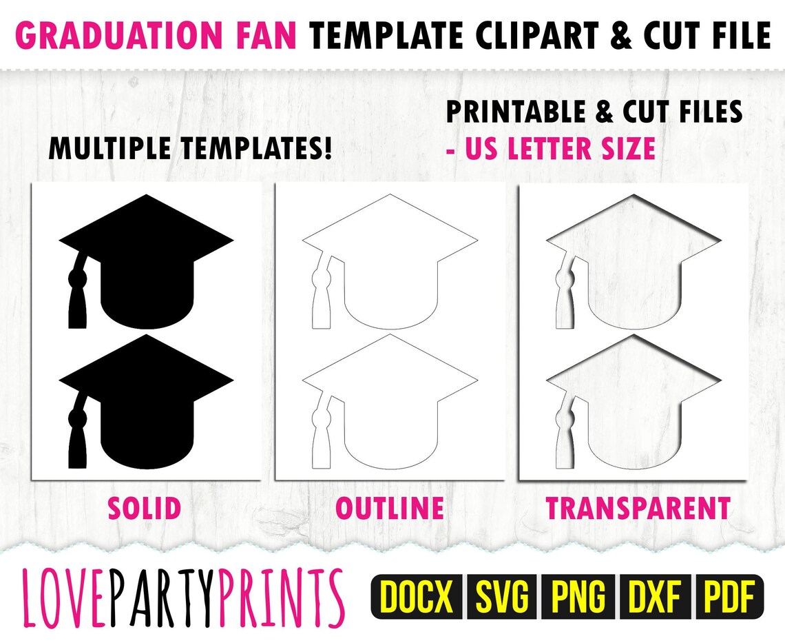 Graduation Fan Template SVG PDF Png Dxf Blank Fan - Etsy UK