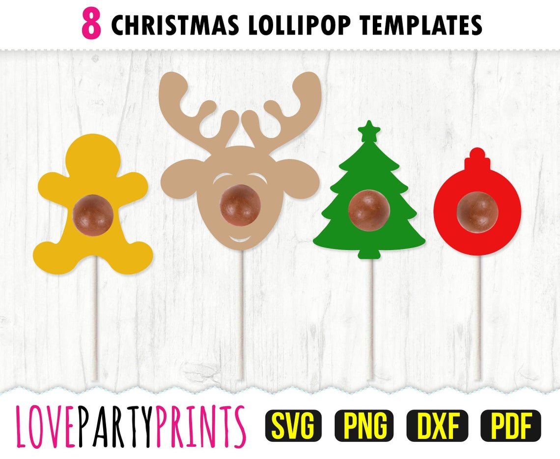 Christmas Lollipop Holder SVG PNG PDF Dxf, Reindeer Candy Holder Svg ...
