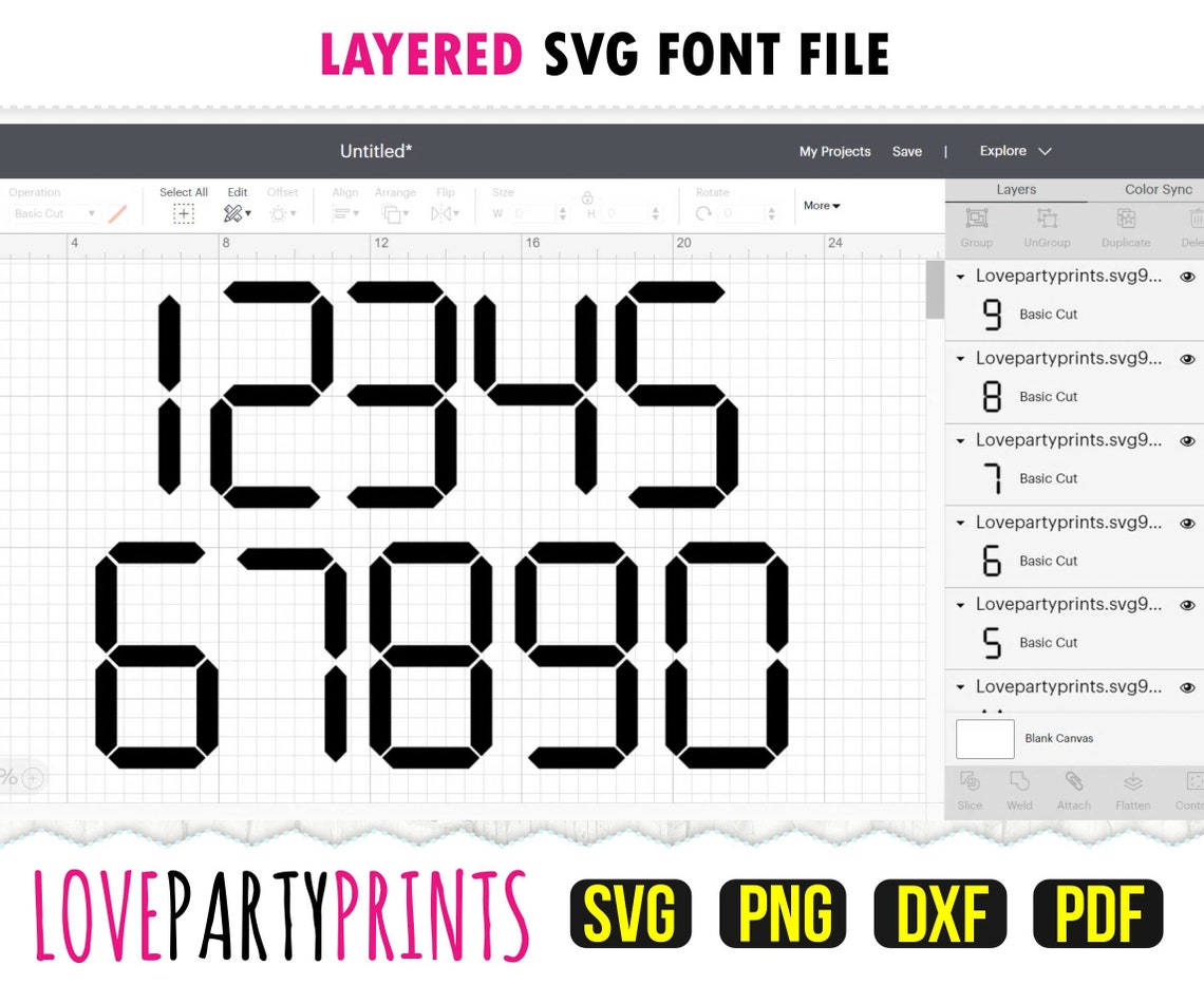 Digital Numbers SVG, DXF, PNG, Pdf, Digital Numbers Clipart, Digital ...