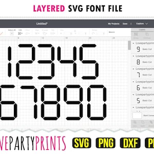 Digital Numbers SVG, DXF, PNG, Pdf, Digital Numbers Clipart, Digital ...