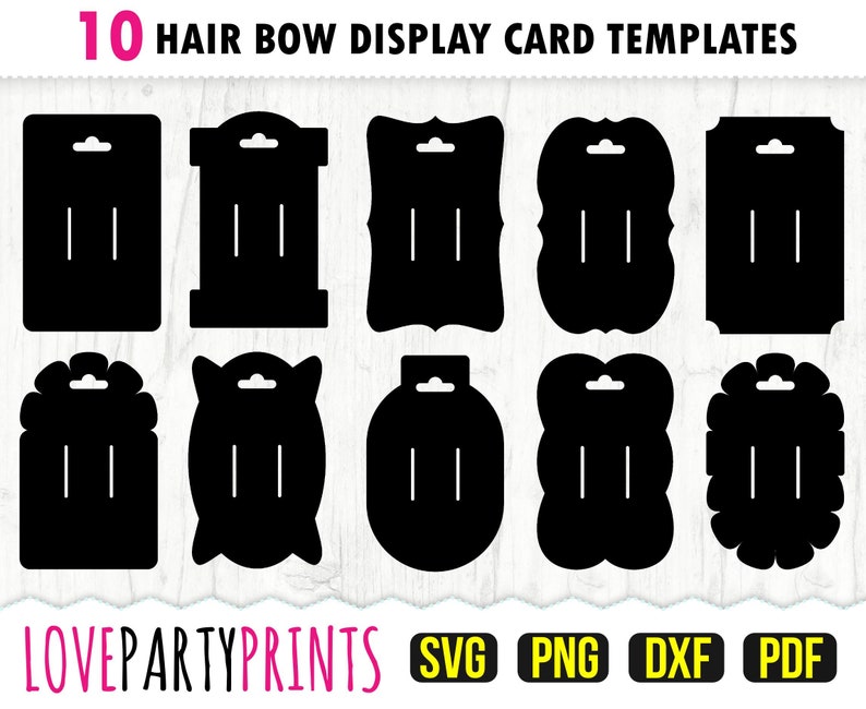 Bow Card Svg DXF PNG PDF Bow Display Card Template Hair - Etsy