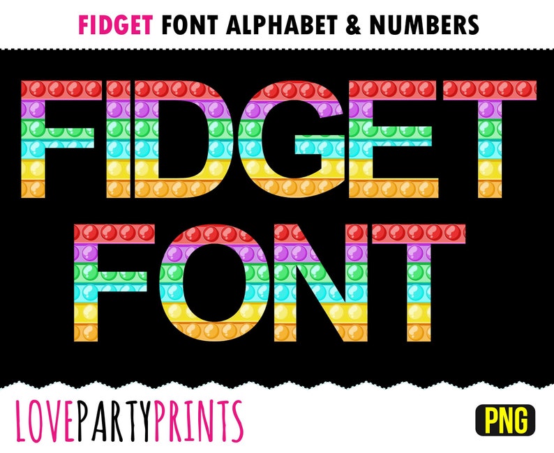 FIDGET FONT PNG Files Full Alphabet and Numbers 300dpi High - Etsy UK