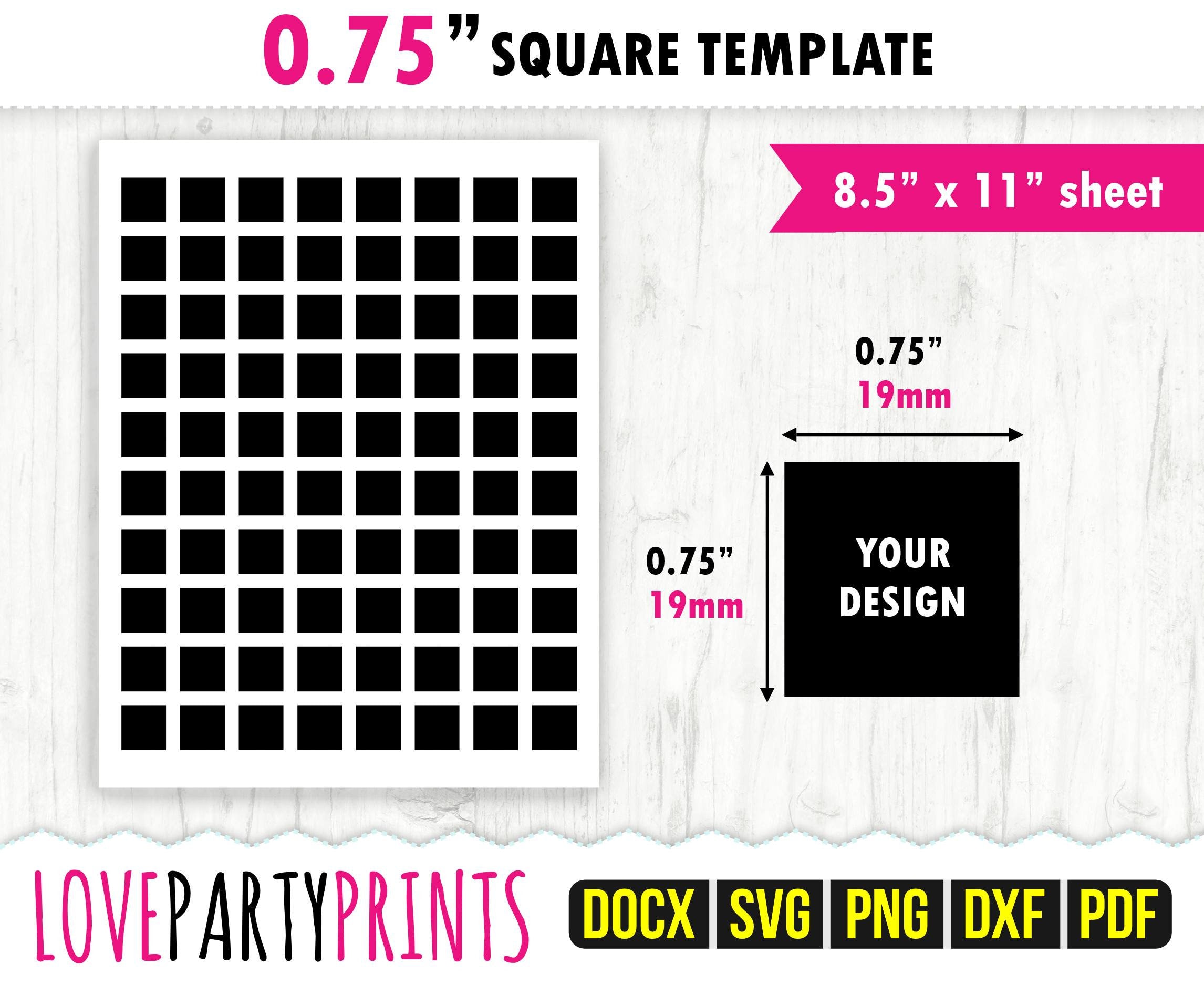 0.75 Inch Square Template SVG PDF Png Dxf Blank Square - Etsy UK